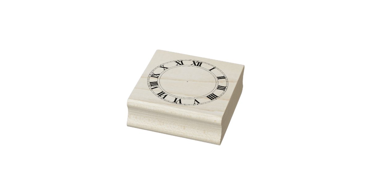 Clock Face with Roman Numerals Rubber Stamp | Zazzle