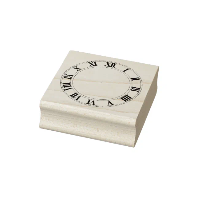 Clock Face with Roman Numerals Rubber Stamp | Zazzle