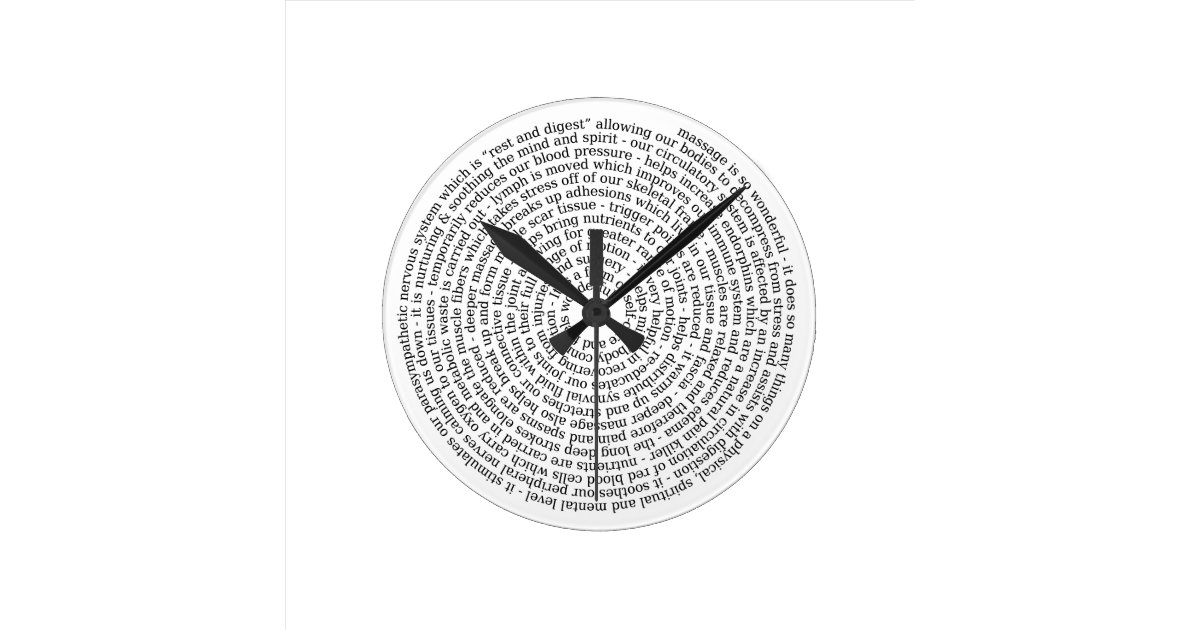 Clock for massage therapist | Zazzle.com