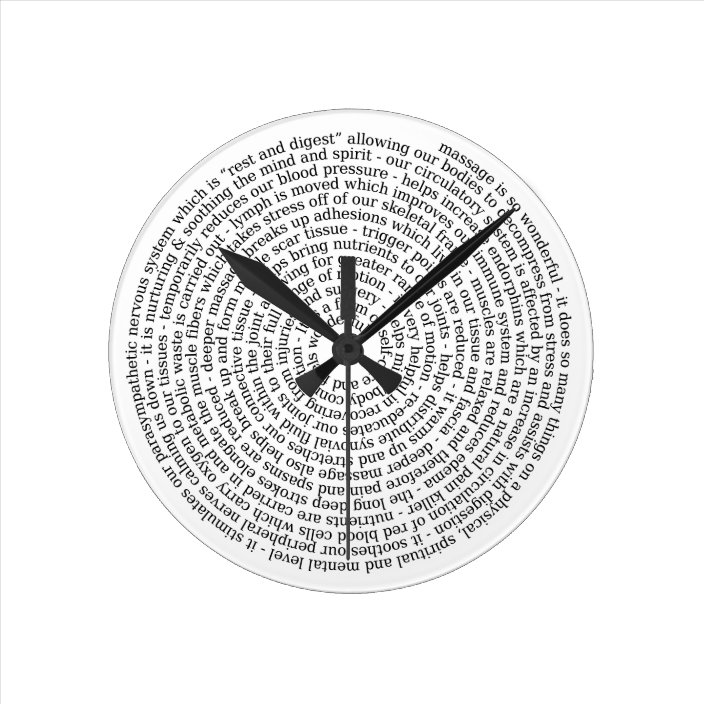 Clock for massage therapist | Zazzle.com