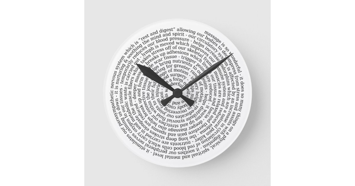 Clock for massage therapist | Zazzle