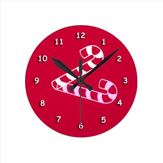 Clock - Large Candy Cane with Shadow | Zazzle.com