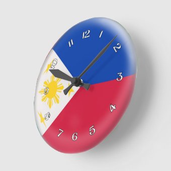Clock Philippines Philippino flag Bubble Design | Zazzle