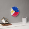 Clock Philippines Philippino flag Bubble Design | Zazzle