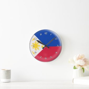 Clock Philippines Philippino flag Bubble Design | Zazzle