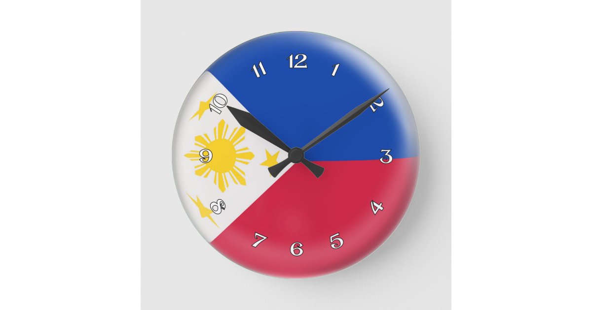 Clock Philippines Philippino flag Bubble Design | Zazzle