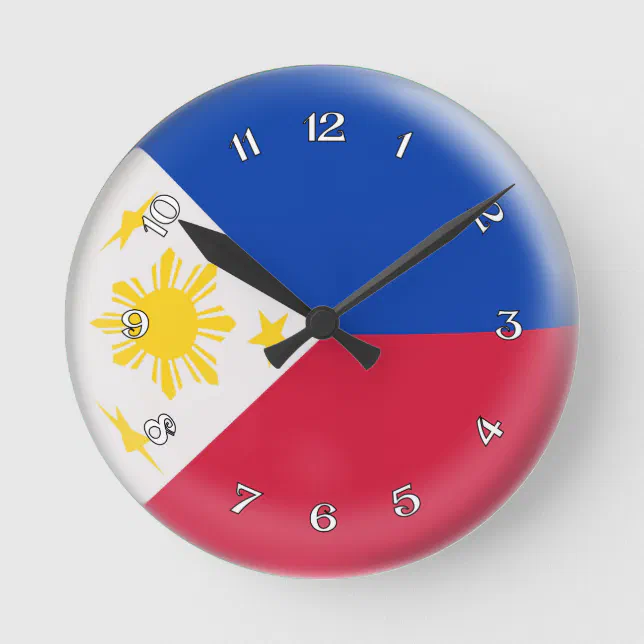 Clock Philippines Philippino flag Bubble Design | Zazzle