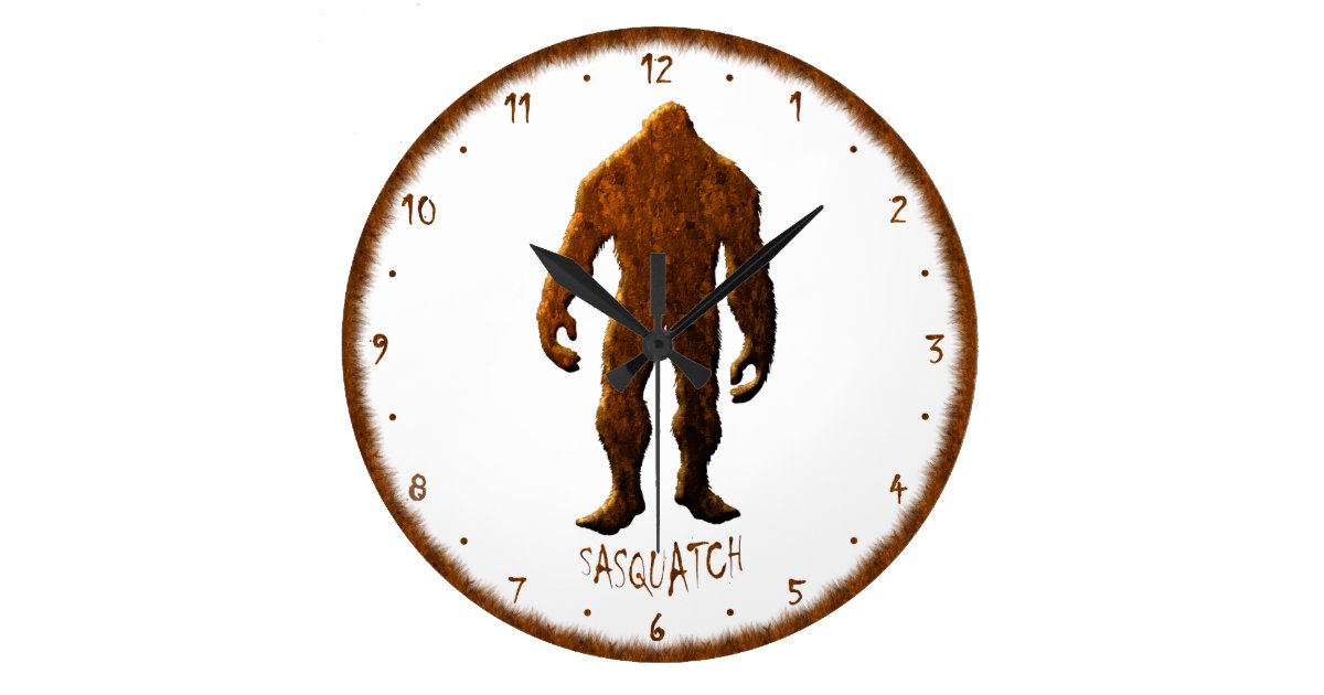 CLOCK- SASQUATCH BIGFOOT LARGE CLOCK | Zazzle.com