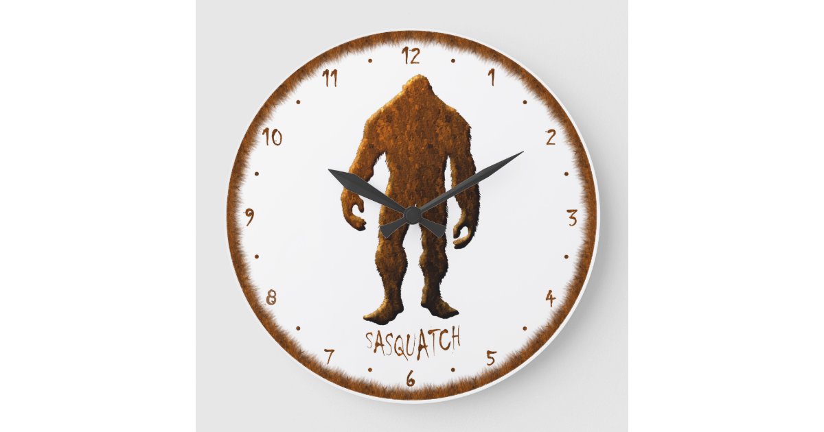 CLOCK- SASQUATCH BIGFOOT LARGE CLOCK | Zazzle