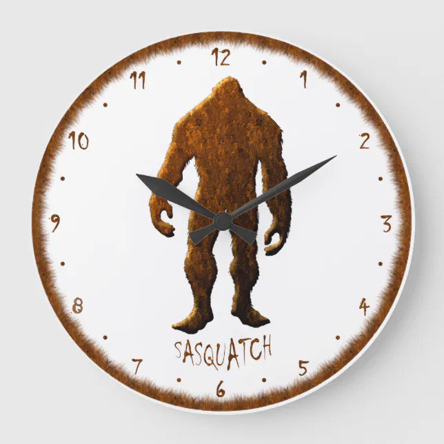 CLOCK- SASQUATCH BIGFOOT LARGE CLOCK | Zazzle