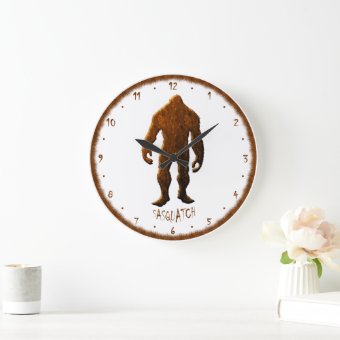 CLOCK- SASQUATCH BIGFOOT LARGE CLOCK | Zazzle