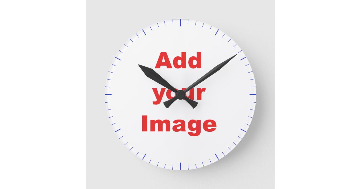 Clock template - Blue markers - Add your Image | Zazzle