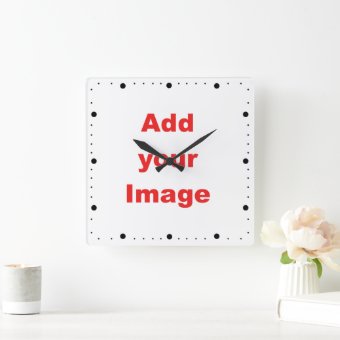 Clock template - Minute markers black - Add Image | Zazzle