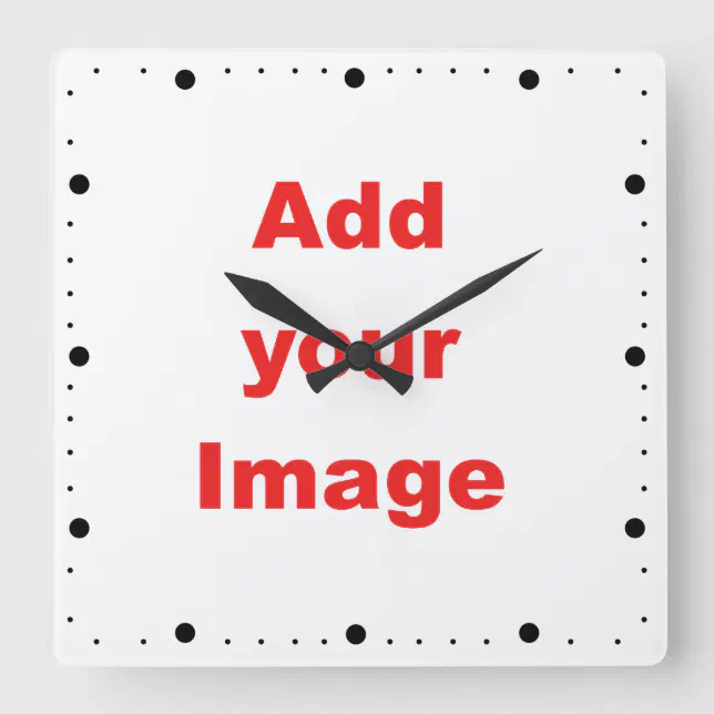 Clock template - Minute markers black - Add Image | Zazzle