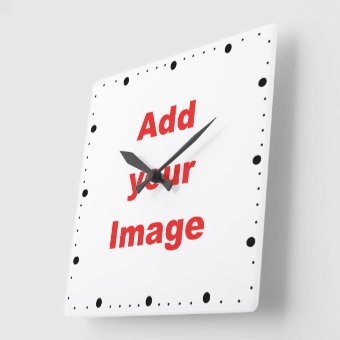 Clock template - Minute markers black - Add Image | Zazzle