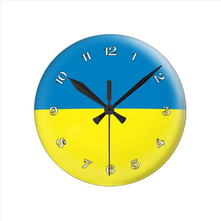 Clock Ukraine Ukrainian flag Bubble Design | Zazzle.com