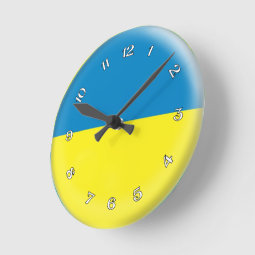 Clock Ukraine Ukrainian flag Bubble Design | Zazzle
