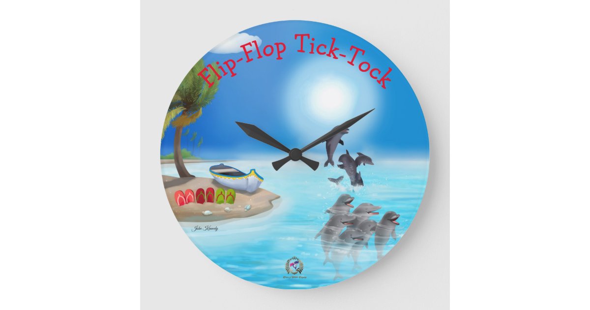 Clock Wall Clock Flip-Flop Tick-Tock | Zazzle