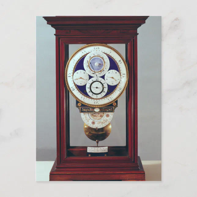 Clock with four dials and the signs of the postcard | Zazzle
