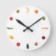 Clock with vegetables and fruits | Zazzle