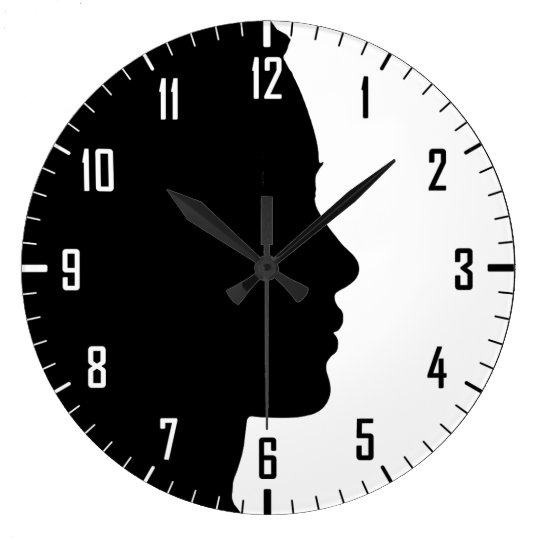 CLOCK - WOMAN FACE PROFILE SILHOUETTE | Zazzle.com