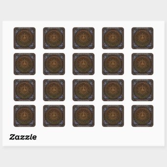 Clockwork Clock Time Steampunk Victorian Square Sticker | Zazzle