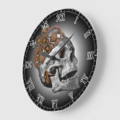 Clockwork Skull Cogs Steampunk Skeleton Gothic Large Clock | Zazzle