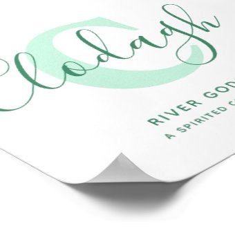 Clodagh name meaning shades of green text custom poster | Zazzle