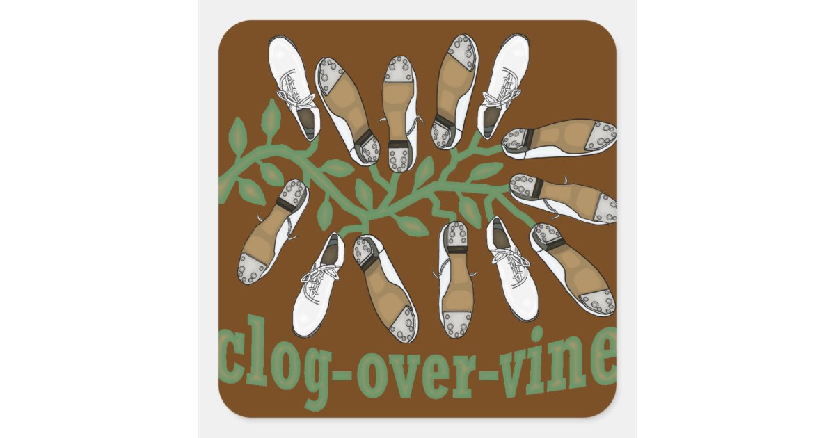 Clog Over Vine Dance Square Sticker | Zazzle