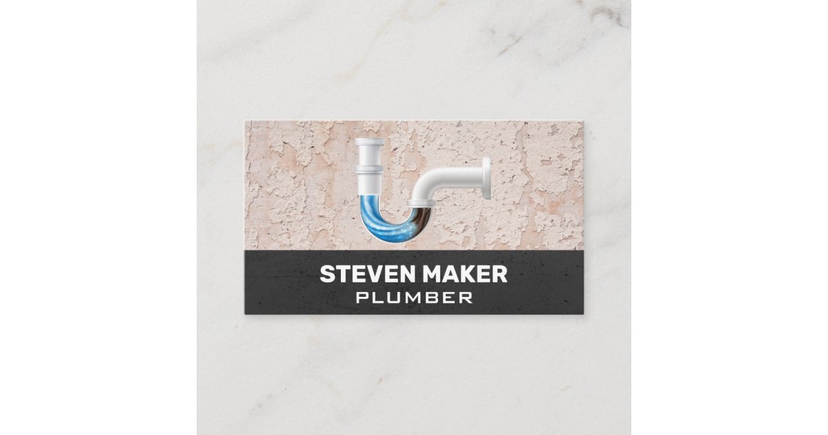 Clogged Pipe | Plumbing Wrench Business Card | Zazzle