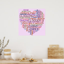 Clogger Clogging Word Art Poster | Zazzle