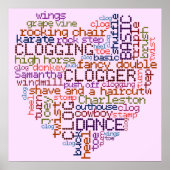 Clogger Clogging Word Art Poster | Zazzle