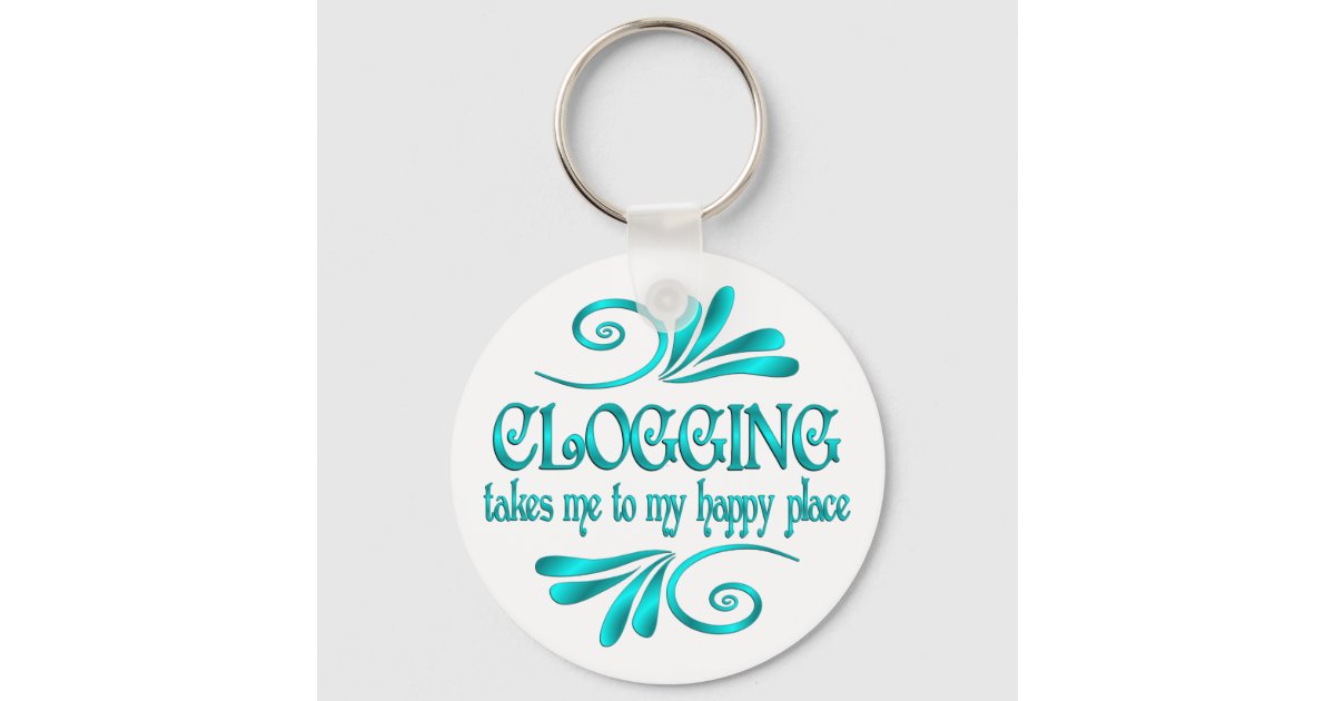 Clogging Happy Place Keychain | Zazzle