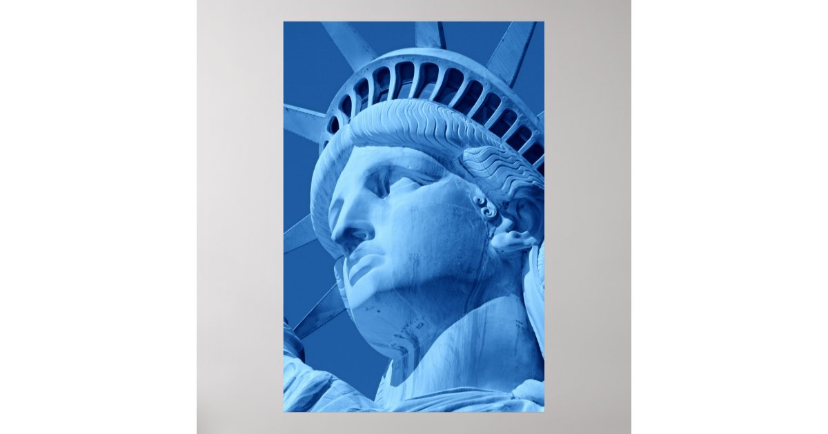 Close-up Blue Statue of Liberty Poster | Zazzle