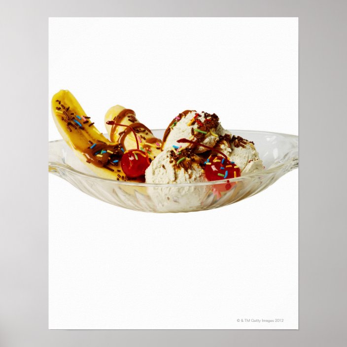 Close-up of a banana split poster | Zazzle.com