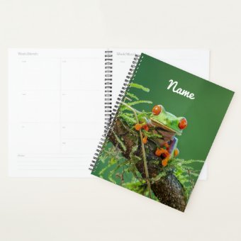 Close up of a Red Eyed Tree Frog Planner | Zazzle