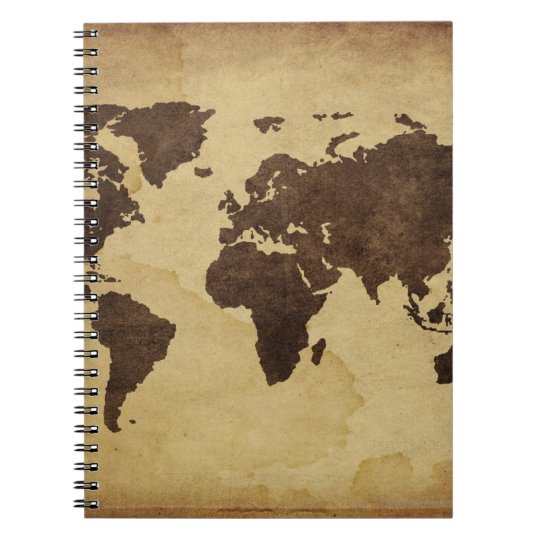 Close up of antique world map 3 notebook | Zazzle.com