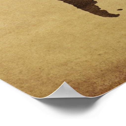 Close up of antique world map 3 poster | Zazzle