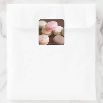 Close up of Macaroons Square Sticker | Zazzle