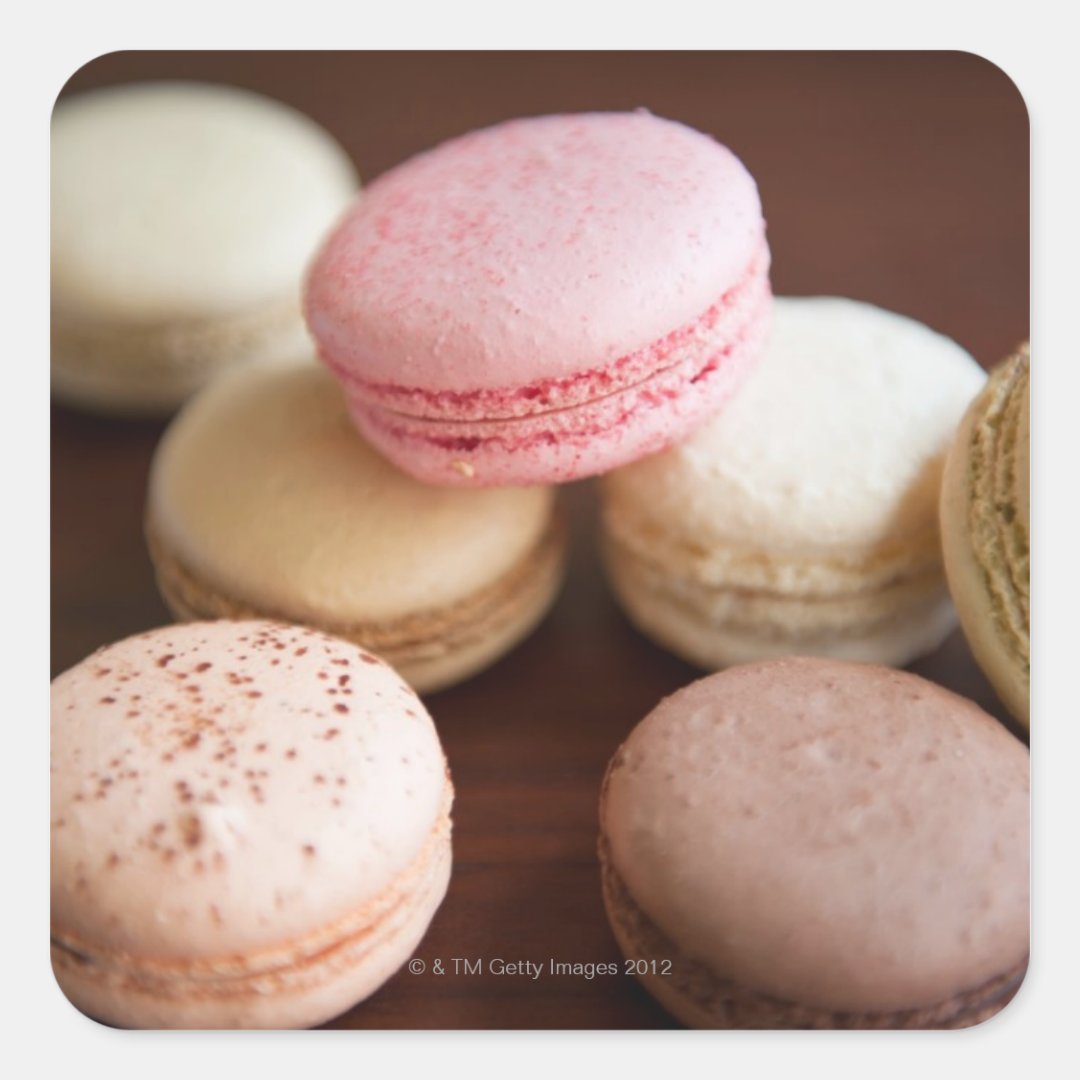 Close up of Macaroons Square Sticker | Zazzle