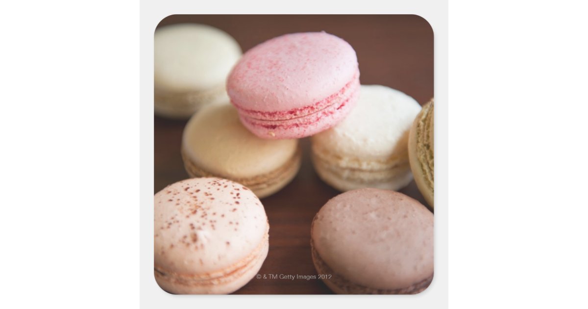 Close up of Macaroons Square Sticker | Zazzle