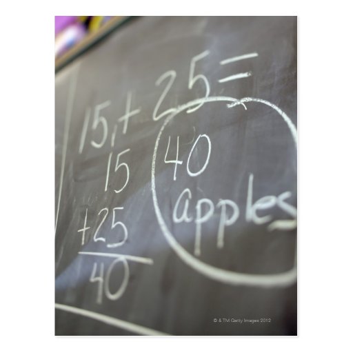 Close up of math problem on the chalkboard of an postcard | Zazzle