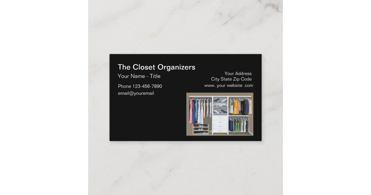 Closet Organizing And Remodelilng Business Card | Zazzle