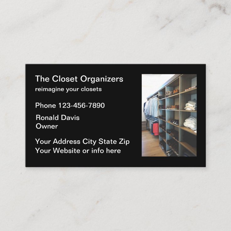 Closet Organizing Services Business Card | Zazzle