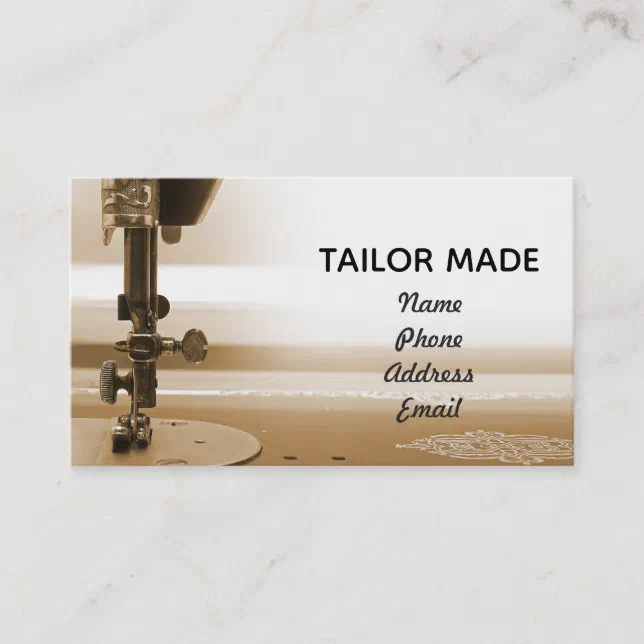 Closeup Image of Vintage Sewing Machine Business Card | Zazzle