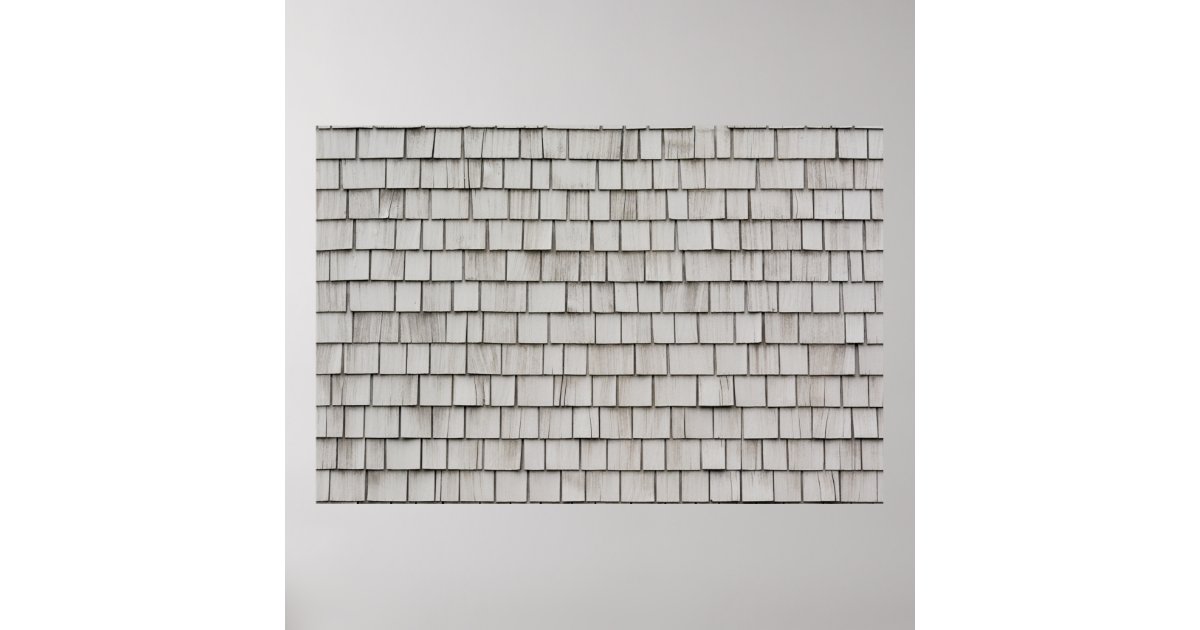 Closeup photo of gray roof shingles poster | Zazzle