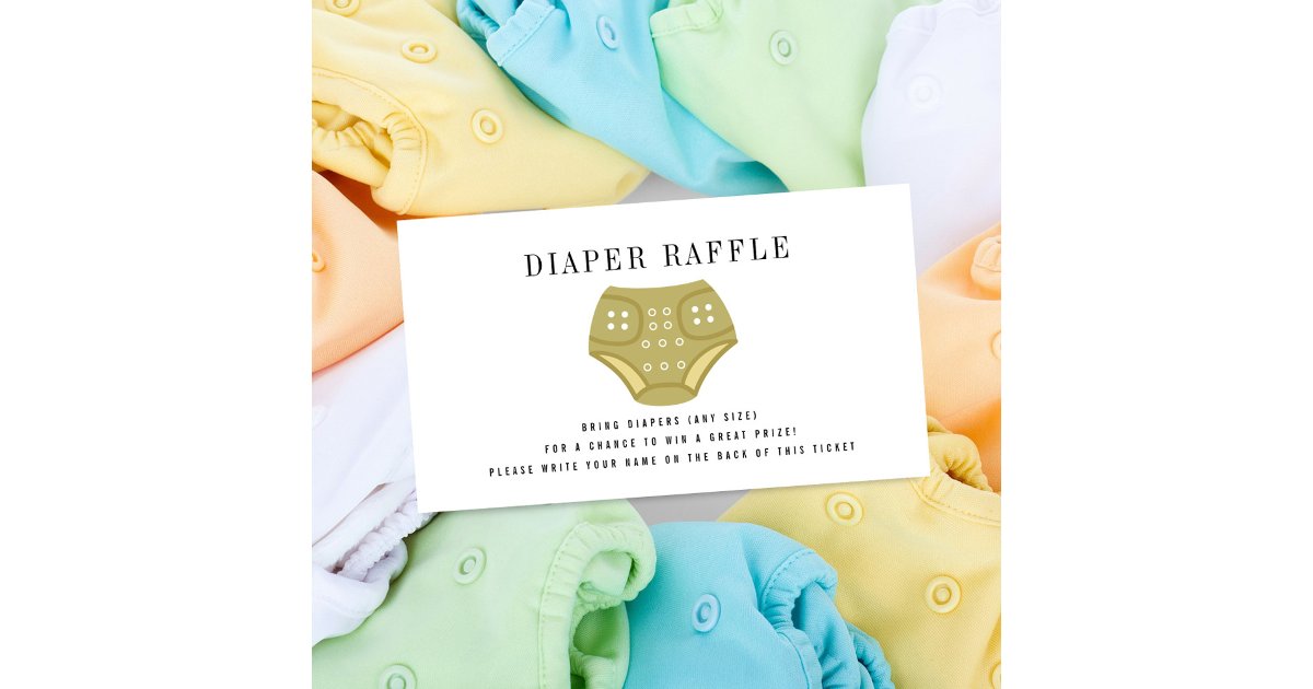 Cloth Diaper Neutral Baby Diaper Raffle Enclosure | Zazzle