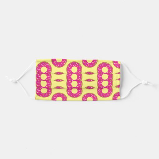 Cloth face mask with cute pink donut pattern | Zazzle