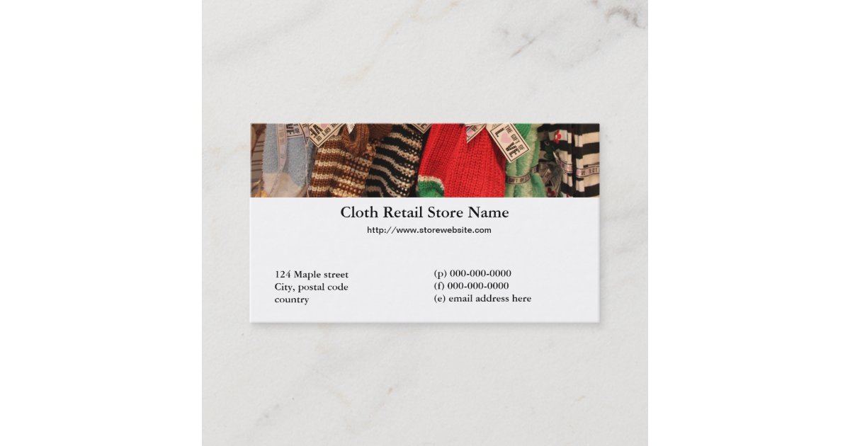 cloth retail store business card | Zazzle