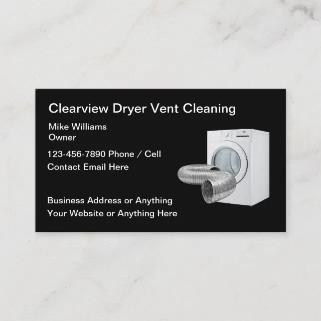 Clothes Dryer Appliance Vent Cleaning Business Card | Zazzle